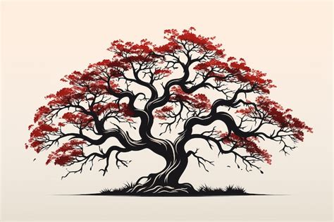 Premium Ai Image Simple Tree Silhouette Ai Generated