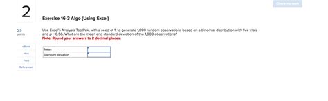 Solved Use Excels Analysis Toolpak With A Seed Of 1 To