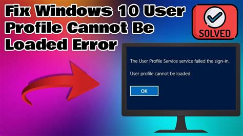 How To Fix User Profile Cannot Be Loaded In Windows 10 Youtube
