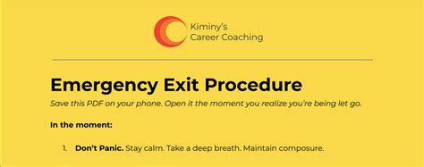 Emergency Exit Procedure Free Download — Kiminy S Career Coaching