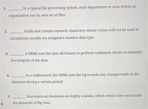 Solved 1 In A Typical File Processing System Each