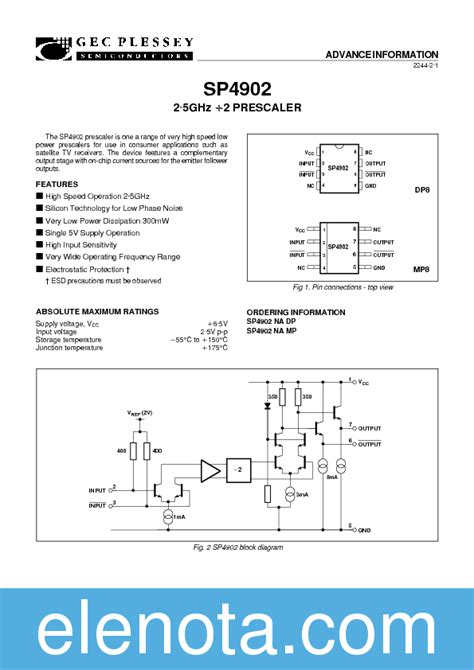 SP Datasheet PDF KB Zarlink Semiconductor Pobierz Z Elenota Pl