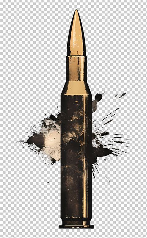 Bullet Illustration Of Bullet Shell With Splatter Effect Png Clipart Ammunition Bullet