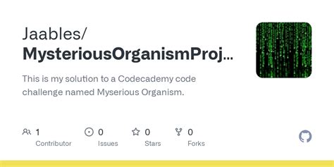 Github Jaablesmysteriousorganismproject This Is My Solution To A Codecademy Code Challenge