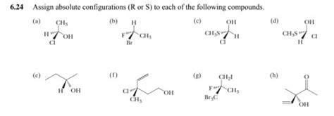 solved 6 24 assign absolute configurations r or s to each