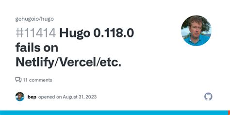 Hugo 01180 Fails On Netlifyverceletc · Issue 11414 · Gohugoiohugo · Github