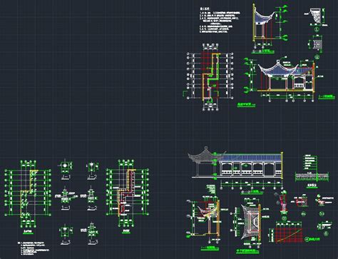 100套中国古代建筑cad建筑施工图