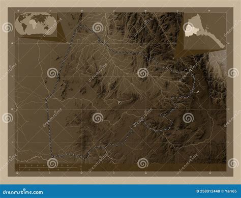 Gash Barka Eritrea Sepia Capital Stock Illustration Illustration