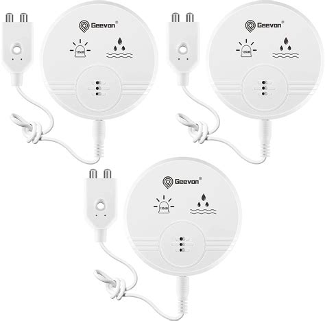 Geevon Paquete de detectores de fugas de agua sensor de fugas de agua de dB detección de