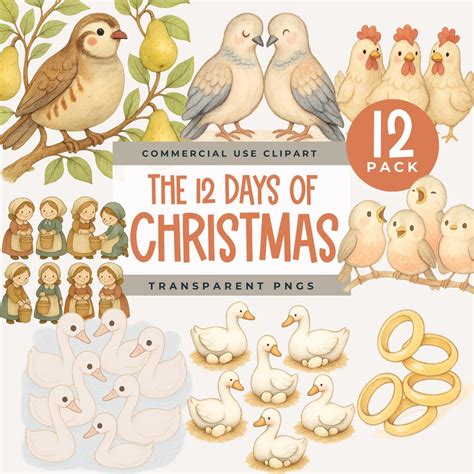12 Days Of Christmas Clipart Twelve Days Of Xmas Clip Art Cute