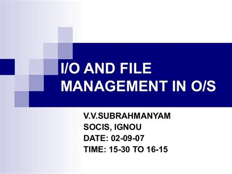 File Management In Operating Systems