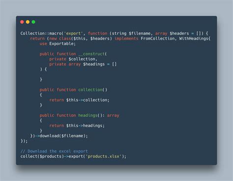 Exportable Collections Using Maatwebsiteexcel Package Rlaravel