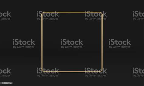 Golden Frame Symmetric Squared Construction 3d Decor Element For Presentation Realistic Vector