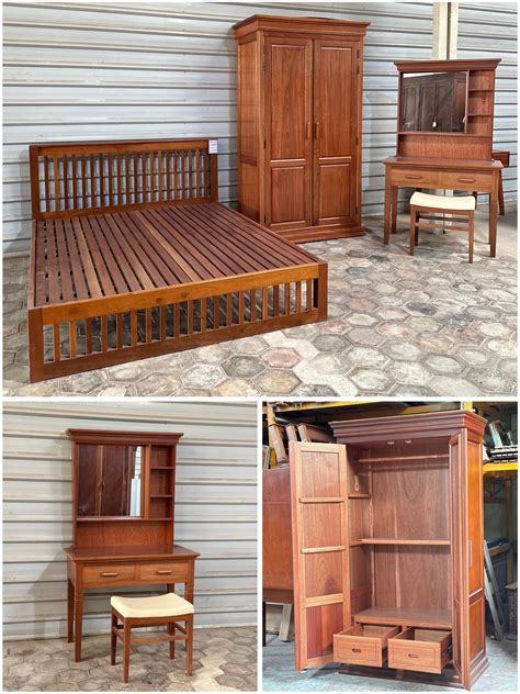 ជ្រៃក្រឹម គ្រឿងសង្ហារឹម ឈុតបន្ទប់គេង បែបសាមញ្ញៗ ទូរនឹងគ្រែអាចដោះដំឡើងបាន ប្រភេទឈើធម្មជាតិ