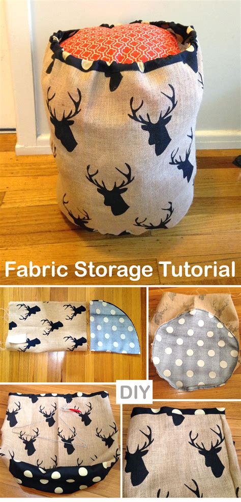 Fabric Storage Bin Tutorial DIY Tutorial Ideas