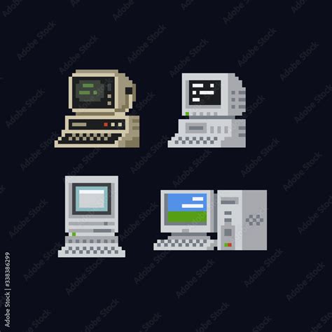 Retro Personal Computers With Terminal Console Commands On The Screen Computer Case And