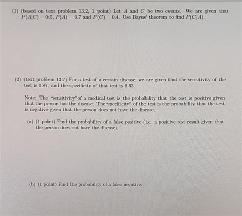 Solved 1 Based On Text Problem 132 1 Point Let A And C