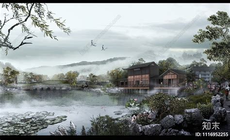 江南园林风景效果图psd免抠下载【id1116952255】undefined
