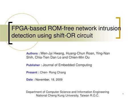 Ppt Fpga Based Rom Free Network Intrusion Detection Using Shift Or