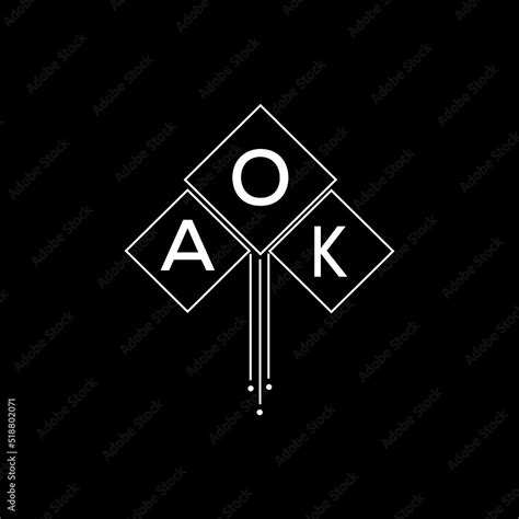 Aok Letter Logo Design With White Background In Illustrator Aok Vector