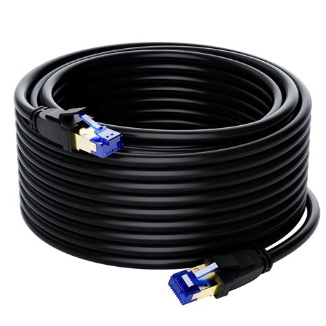 Cat8 Outdoor Ethernet Cable 100 Ft Double Jackets Pvc Lldpe Waterproof Direct Burial In