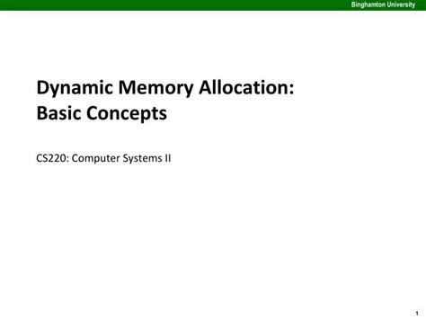 Ppt Dynamic Memory Allocation Basic Concepts Cs220 Computer Systems