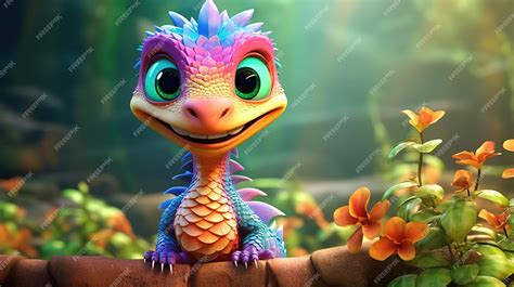 Premium Ai Image Cute Basilisk