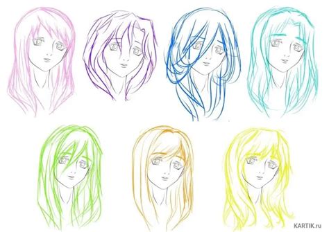 Как Нарисовать Аниме Волосы 51 Фото