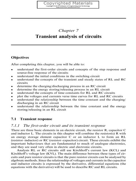 transient analysis of circuits pdf electrical network capacitor