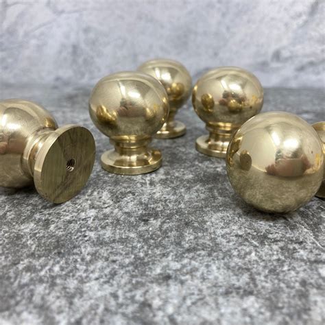 Bosco Ball Solid Polished Brass Knob Kitchen Replacement Bedrooms