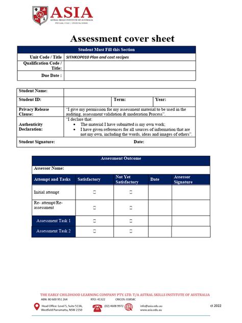 Sithkop010 Student Assessment Tasks Download Free Pdf Menu Plagiarism