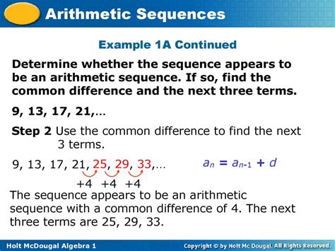 Arithmetic Sequences Warm Up Lesson Presentation Lesson Quiz Ppt Download