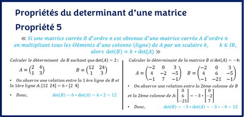 PropriÉtÉs Du DÉterminant Dune Matrice