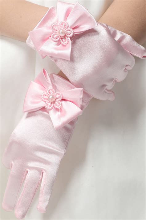 Short Pink Princess Gloves Princess Accessory