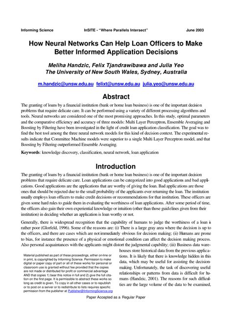 Pdf How Neural Networks Can Help Loan Officers To Make Better Informed Application Decisions