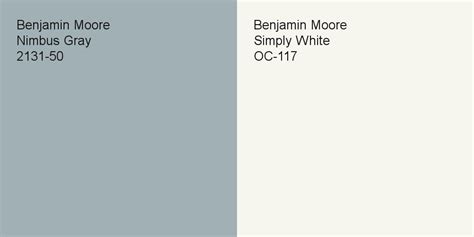Benjamin Moore Nimbus Gray Vs Benjamin Moore Simply White Comparison