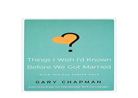 ~[download Ebook]~ Things I Wish Id Known Before We Got Married Full Books