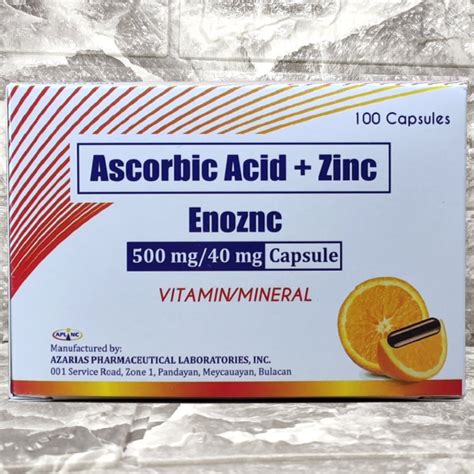Enozinc Ascorbic Acid Zinc 100 Capsules Lazada Ph