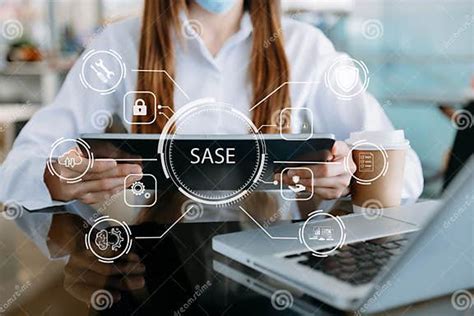 Sase Secure Access Service Edge Concept Hand Touching Secure Access Service Edge Icon On Virtual