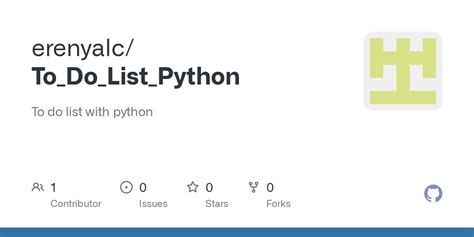 GitHub Erenyalc To Do List Python To Do List With Python