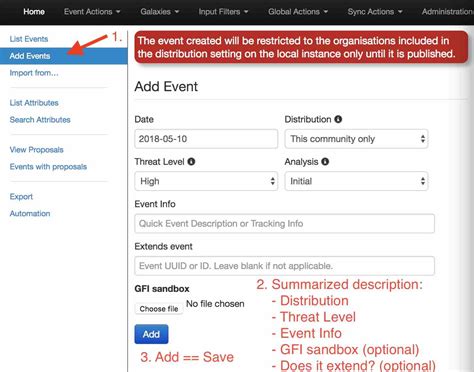 Quick Start · User Guide Of Misp Intelligence Sharing Platform