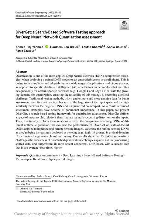 Diverget A Search Based Software Testing Approach For Deep Neural