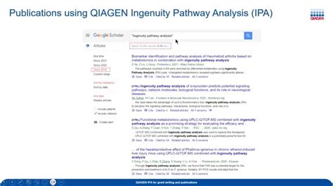 Qiagen Ingenuity Pathway Analysis Ipa For Grant Writing And