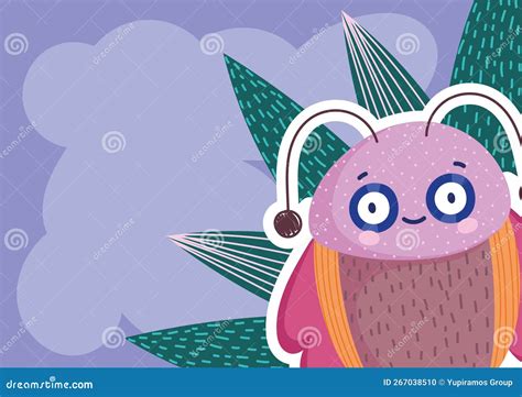 Funny Bug Adorable Stock Vector Illustration Of Happy 267038510