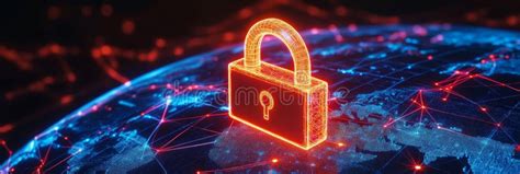 Global Network Security A Glowing Earth Cybersecurity Digital