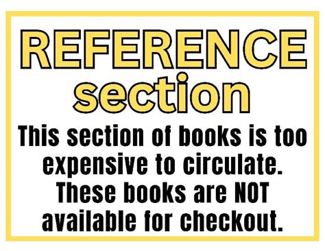Reference Section Library Signs By Henrycreated Tpt