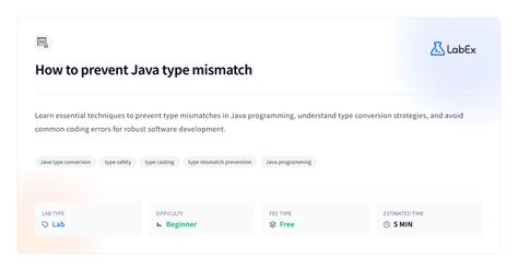 how to prevent java type mismatch labex
