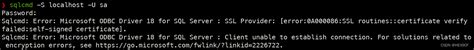 【sql Server】sqlcmd Error Ssl Routinescertificate Verify Failedself