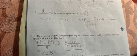 Solved Find The Horizontal Asymptote S ﻿for