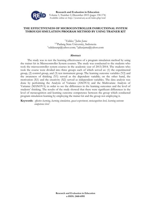 Pdf The Effectiveness Of Microcontroller Instructional System Through Simulation Program